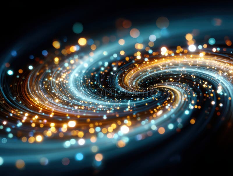 Loopable Lighting Effect with Swirling Energy in Black Void Stock Photo ...