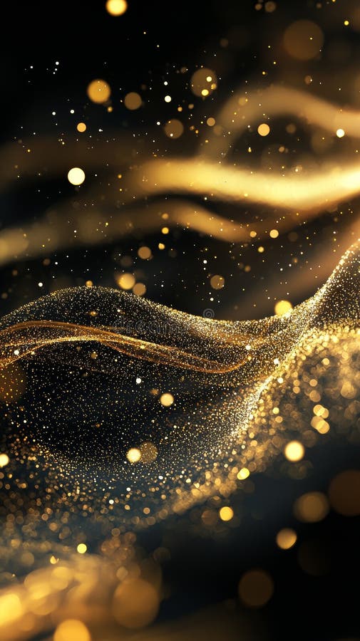 Captivating Golden Abstract Radiance with Shimmering Light Specks ...