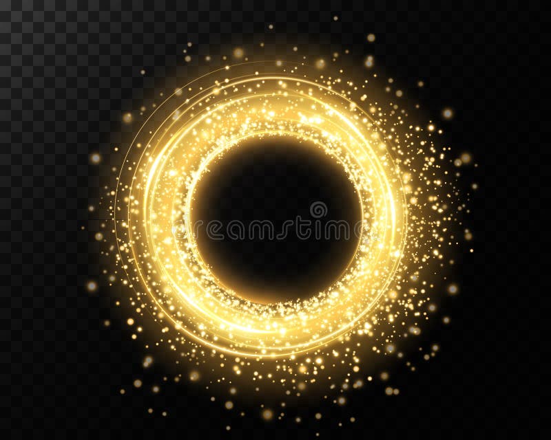 A Golden Sparkling Circle Adorned with Shimmering Effects that Capture ...