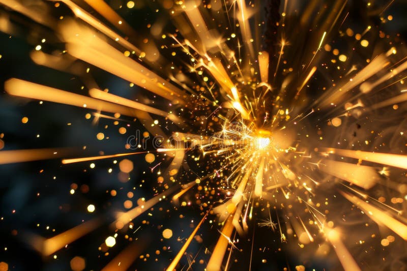 Captivating Golden Explosion of Light with Sparkling Particles ...