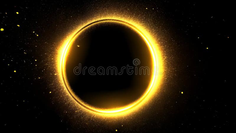 A Mesmerizing Circle of Gold Glitter and Sparkles Illuminates Against a ...