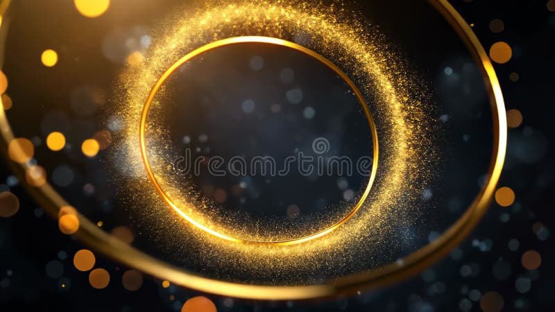 A Mesmerizing Circle of Gold Glitter and Sparkles Illuminates Against a ...