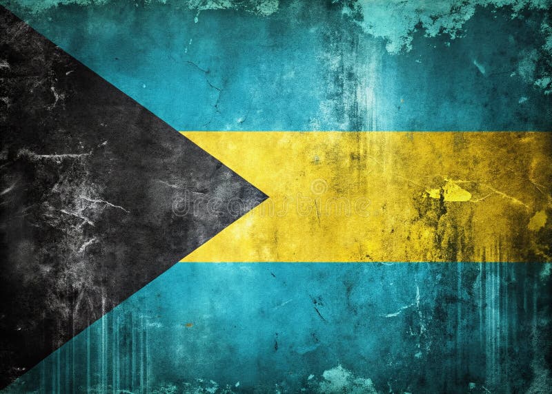 Vibrant Bahamian Flag Design with Grunge Texture a Patriotic ...