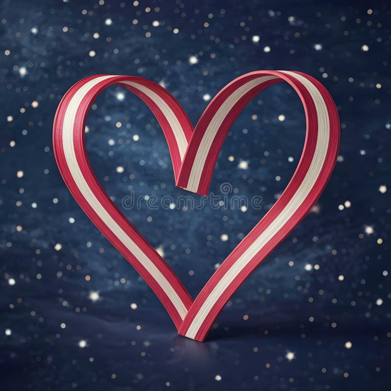 A Captivating Graphic of a Heart Shape Made from Flowing Red and White ...