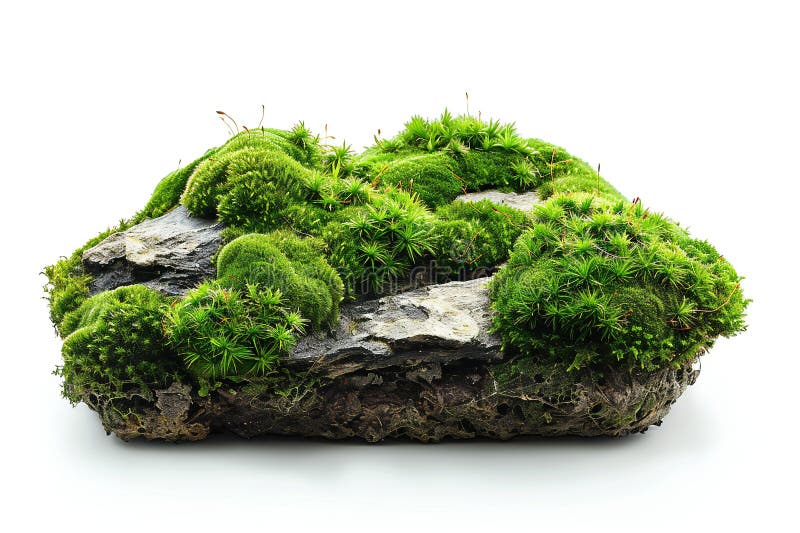 Captivating Graphic Presenting Moss on White Background, Isolated on ...