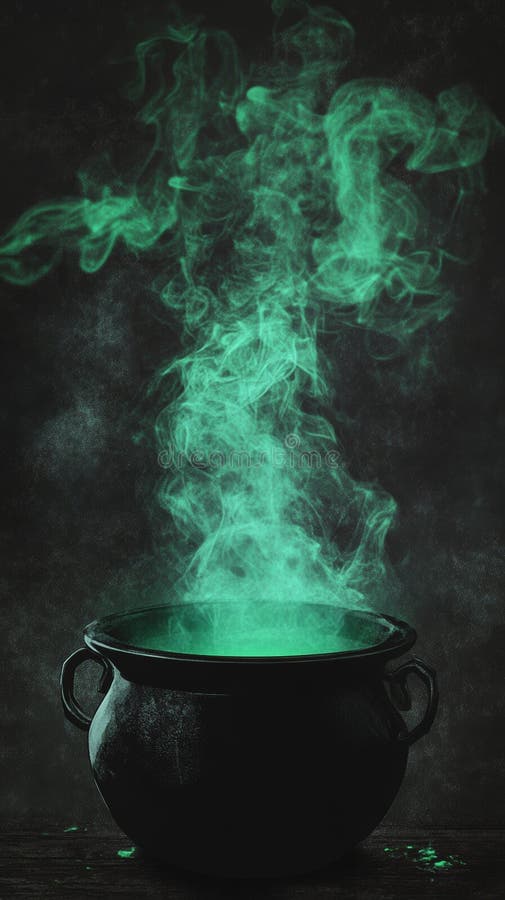 Captivating Green Cauldron with Mystical Smoke: a Fantasy-Inspired ...
