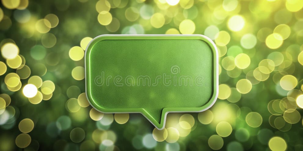 Captivating Green Curved Square Speech Bubble Sticker with Bokeh Effect ...