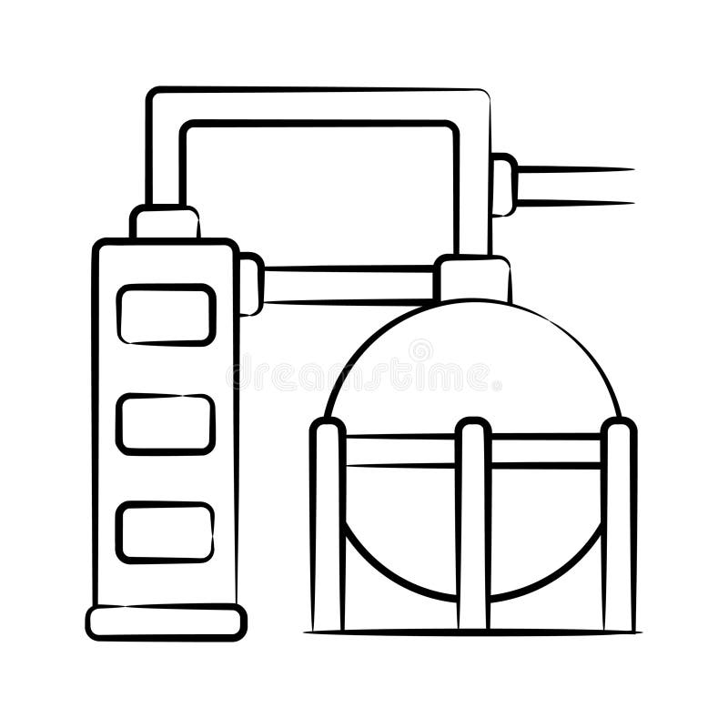 A Captivating Hand Drawn Icon of Oil Refinery Stock Vector ...