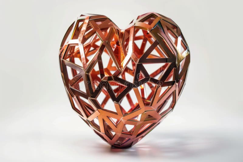 Geometric Heart Design stock illustration. Illustration of shapes ...