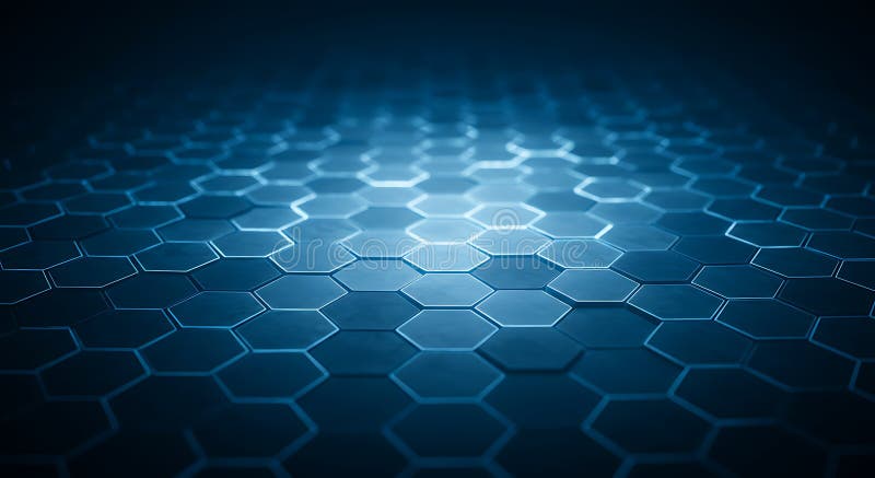 Captivating Hexagonal Pattern on Smooth Blue Surface for Modern Design ...