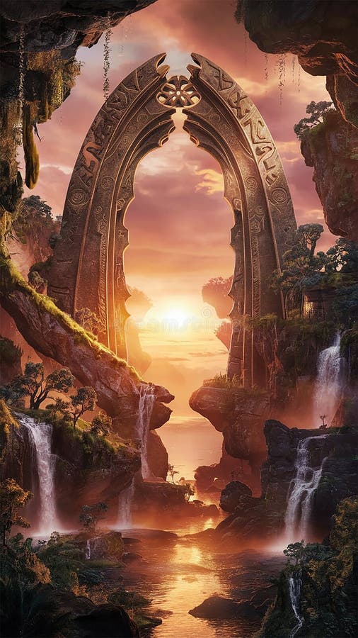 A Captivating, High-quality 3D Render of a Mystical Landscape Featuring ...