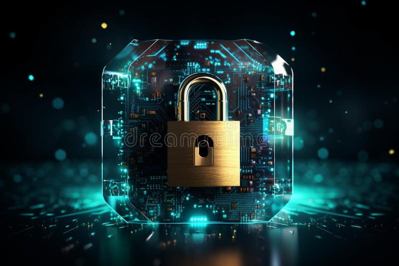 Unlocking Digital Secrets: Futuristic Abstract Illustration of Privacy ...