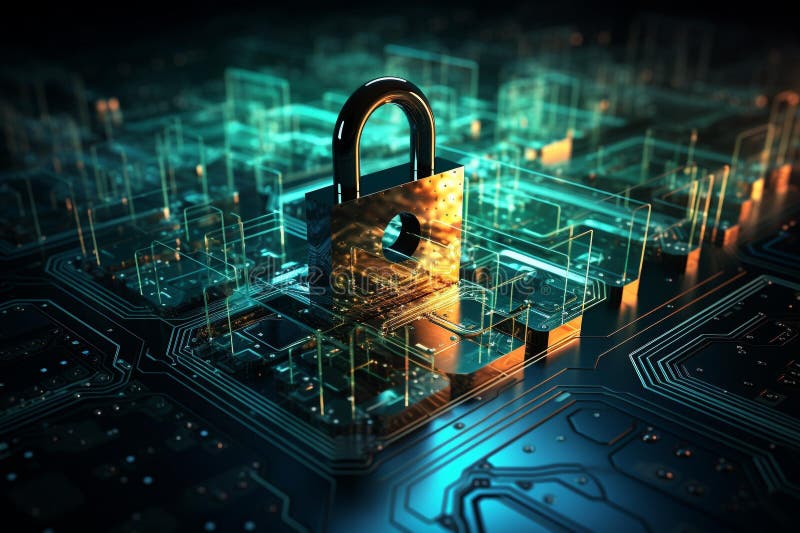 Unlocking Digital Secrets: Futuristic Abstract Illustration of Privacy ...
