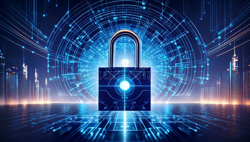 Unlocking Digital Secrets: Futuristic Abstract Illustration of Privacy ...