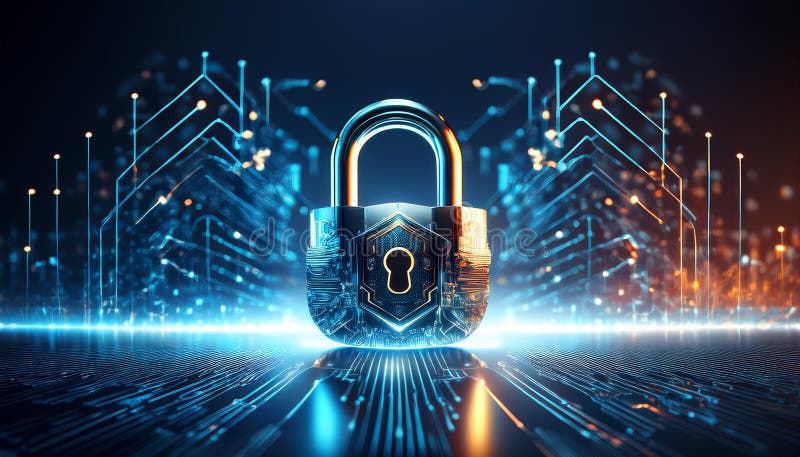 Unlocking Digital Secrets: Futuristic Abstract Illustration of Privacy ...
