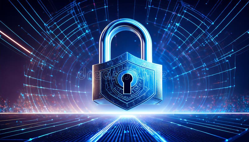 Unlocking Digital Secrets: Futuristic Abstract Illustration of Privacy ...