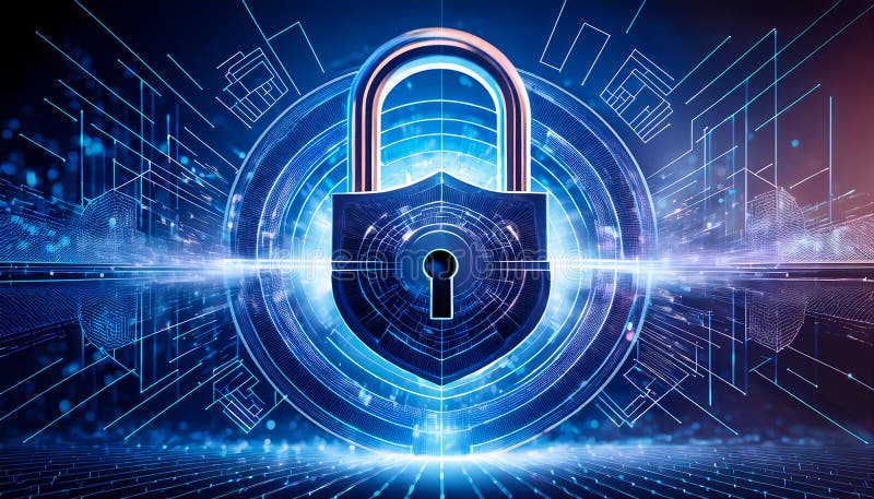 Unlocking Digital Secrets: Futuristic Abstract Illustration of Privacy ...
