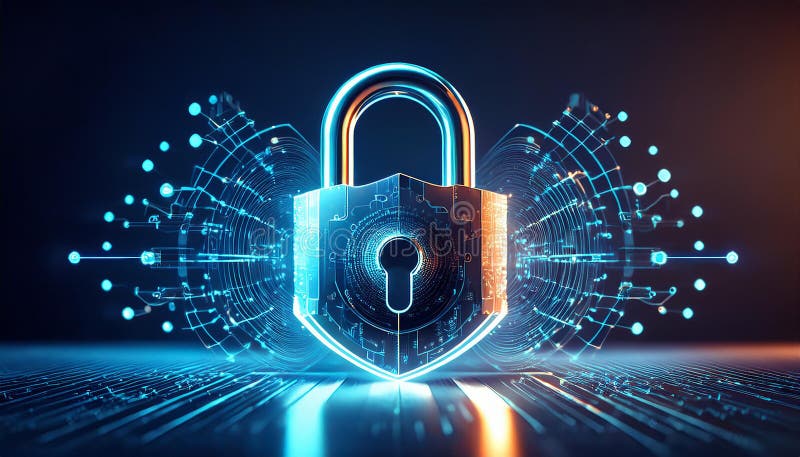 Unlocking Digital Secrets: Futuristic Abstract Illustration of Privacy ...