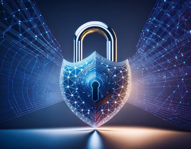 Unlocking Digital Secrets: Futuristic Abstract Illustration of Privacy ...