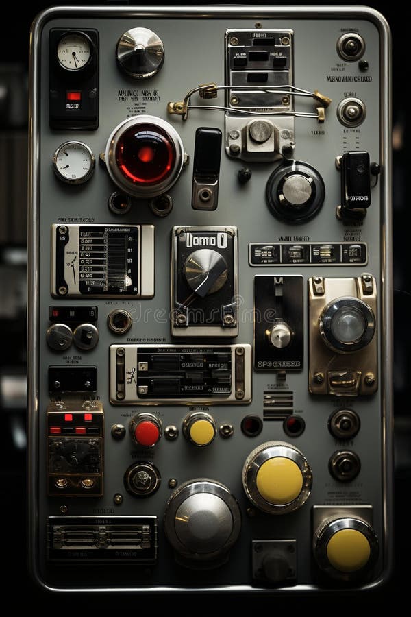 Abstract Power Control Devices on Sleek Metallic Panel Stock ...