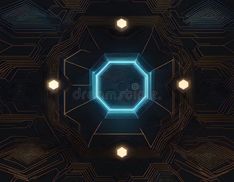A Captivating, High-tech Visual Composition Featuring a Bold, Hexagonal ...