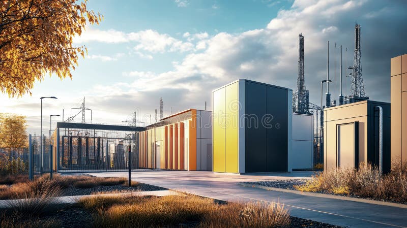 Captivating High-voltage Substation with Modern Energy Storage and ...