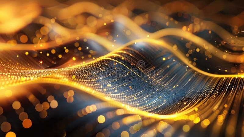 Captivating Hologram Design with Smooth Lines of Light, Gold and Amber ...