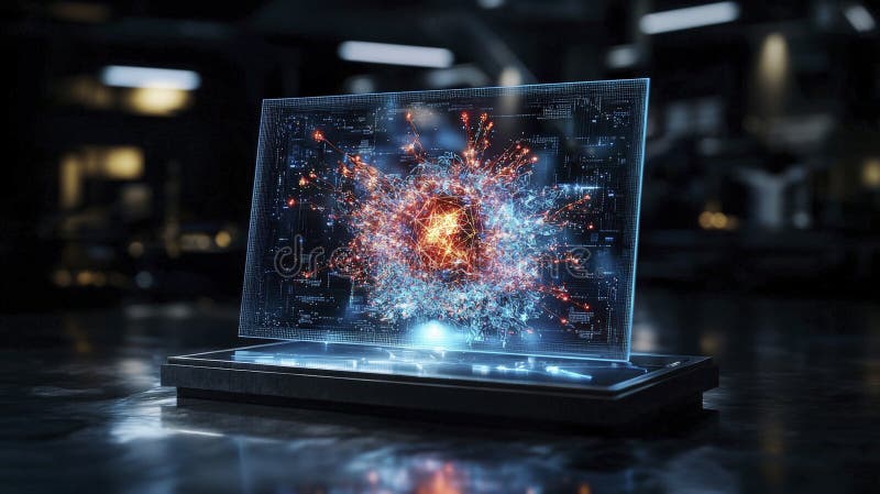 Dynamic Holographic Display Showcasing Energy Patterns Modern Lab ...