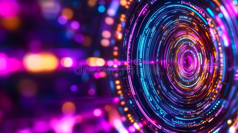 A Captivating Holographic Interface with Swirling Colors Creates a ...