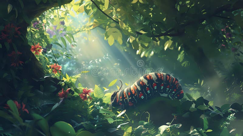 Metamorphosis Magic: Caterpillar To Butterfly./n Stock Illustration ...