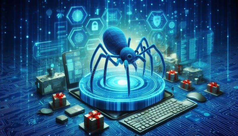 Digital Threats and Cyber Security Concepts Stock Illustration ...