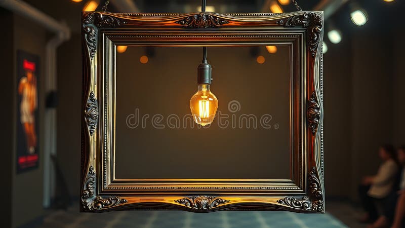 VintageInspired Empty Frame Lightbulb Illustration a Bright Retro ...