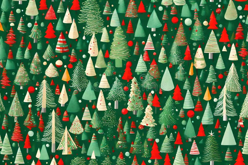 Christmas Trees Background - Festive Wallpaper Stock Illustration ...