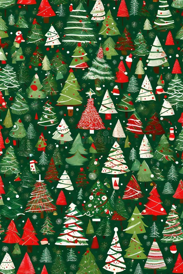 Christmas Trees Background - Festive Wallpaper Stock Illustration ...