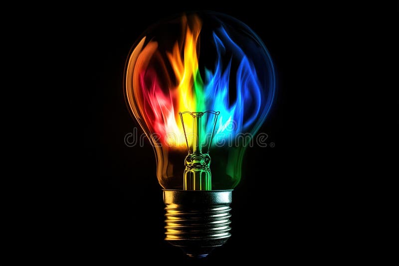 Ignite Your Imagination: Colorful Flames Erupting from a Vibrant Light ...