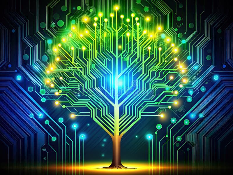 Abstract Circuit Board Tree Graphic a Visual Exploration of Data Flow ...