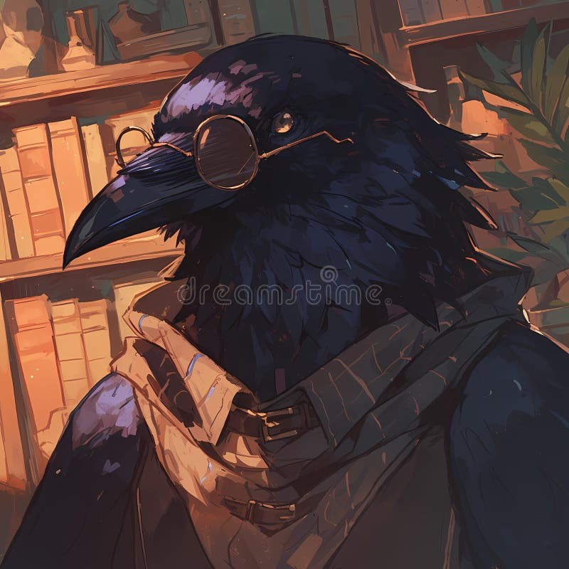 Elegant Raven Scholar, Fantasy World Adventure Stock Illustration ...
