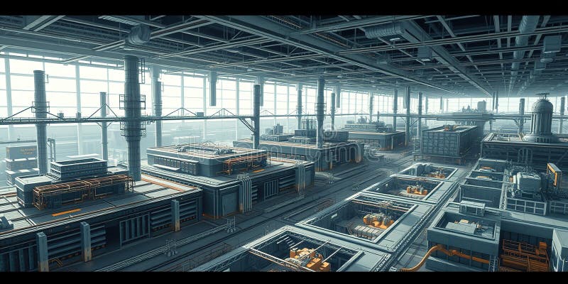 Futuristic Interconnected Industrial Complex an Abstract Architectural ...