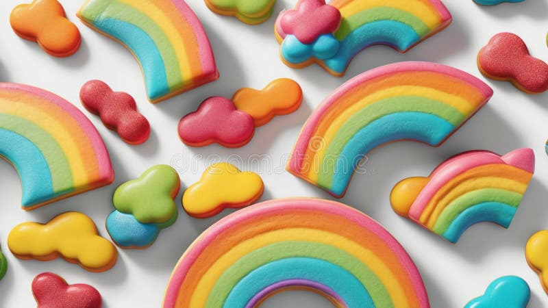 Vibrant Rainbow Sweets Illustration a Captivating Design for Candy ...