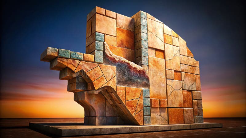 Texas Stone Art Map Illustration a Creative Design for Texas Landmarks ...