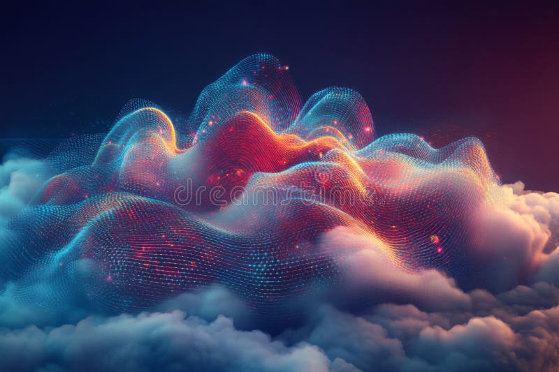AI Flow: Animated Tech Cloud Stock Illustration - Illustration of ...