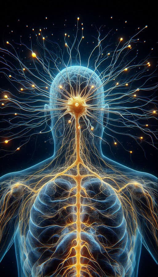 Neural Pathways in Human Body Illustration Stock Illustration ...