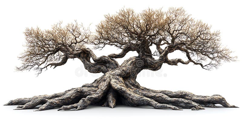 Ancient Tree with Sprawling Roots and Bare Branches Symbolizing ...