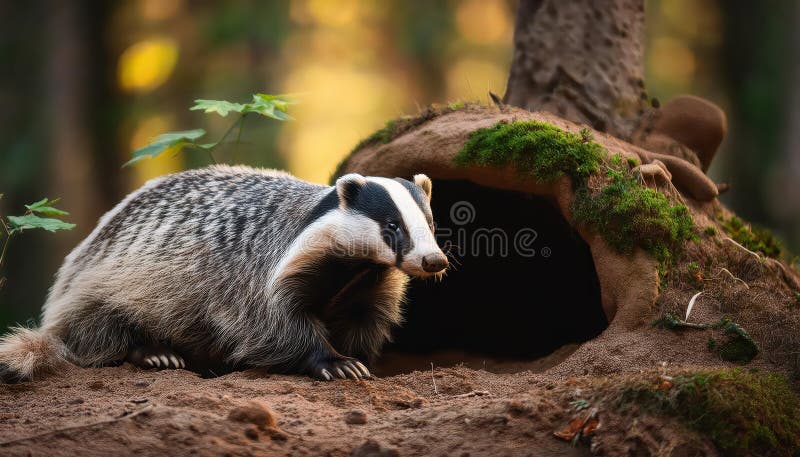 Wild Badger Amidst Forests Enchanting Solitude, Natures Hidden Gem ...