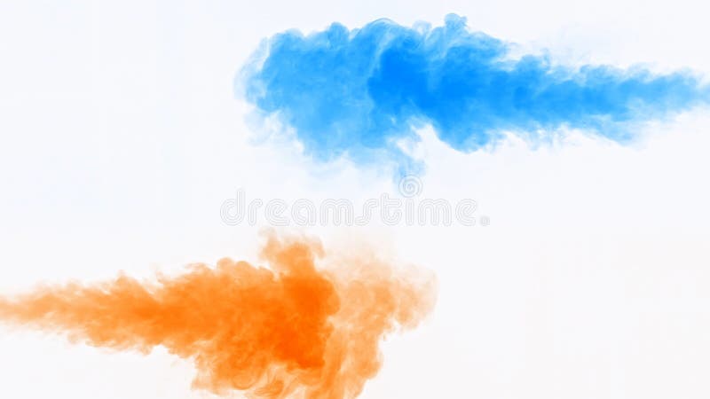Vibrant Color Explosion: Dynamic Blue and Orange Smoke Composition ...