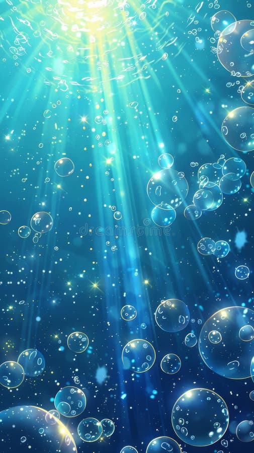 Underwater Bubbles Light Rays Create Enchanting Aquatic Atmosphere ...