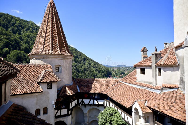 A Medieval Courtyard: Bran Castle S Interior Editorial Image - Image of ...