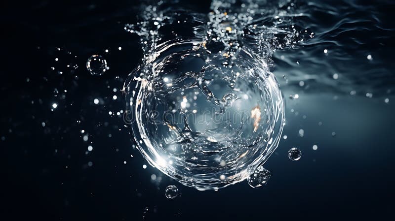 Captivating Image of a Bubble Bursting in Crystal Clear Water Against a ...