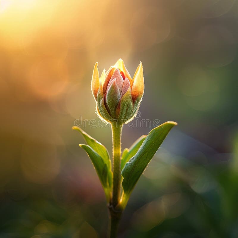 Sunrise Over Budding Flower Stock Image - Image of delicate, captures ...