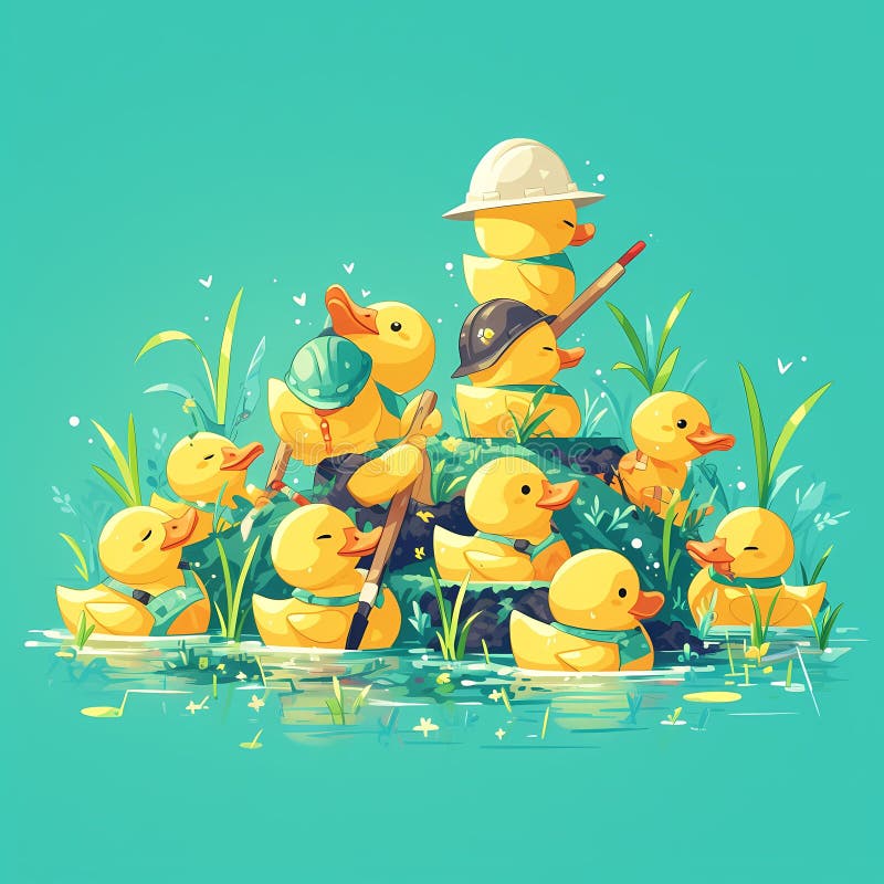 Curious Ducks Explore an Unexpected Journey Stock Illustration ...